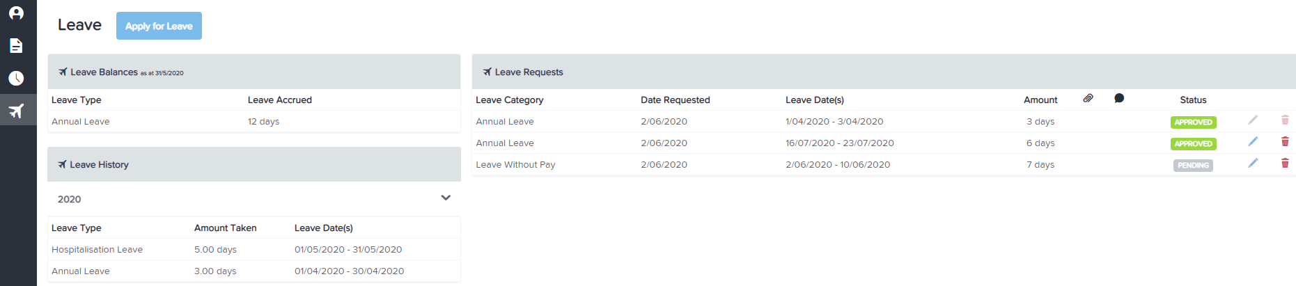 Leave Balances – Employee Help Zone (MY)
