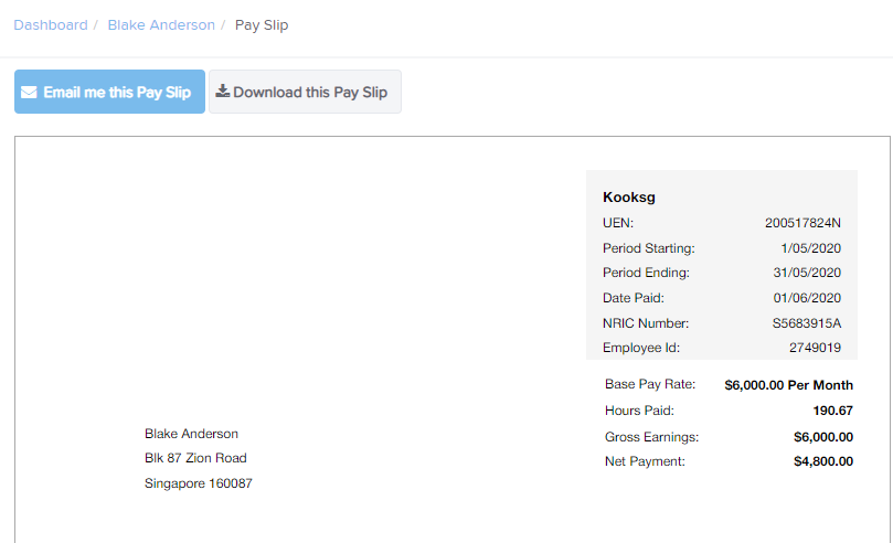 Downloading Pay Slips – Employee Help Zone (SG)